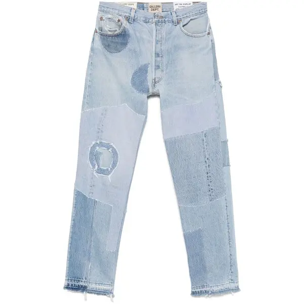 GALLERY DEPT. Indigo Cotton Patchwork Jeans