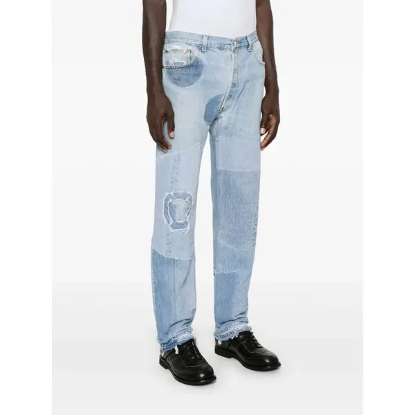 GALLERY DEPT. Indigo Cotton Patchwork Jeans