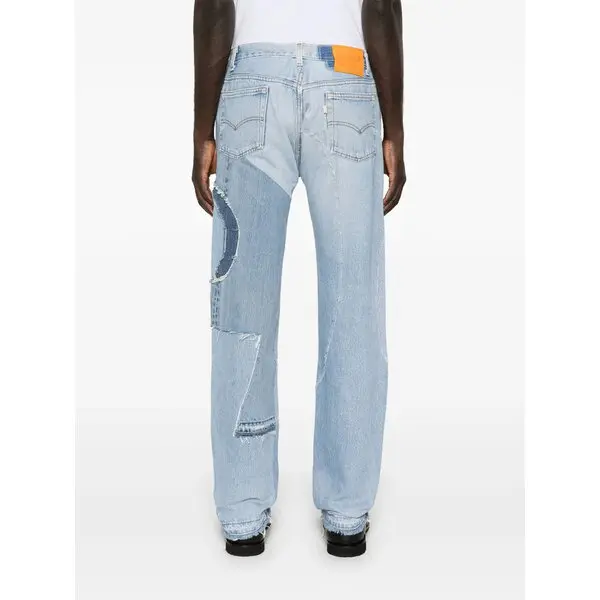 GALLERY DEPT. Indigo Cotton Patchwork Jeans