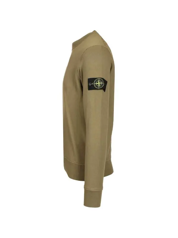 Stone Island Organic Cotton Crewneck Sweatshirt With Logo Patch