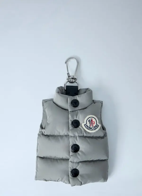 Moncler Quilted Puffer Vest Keyring - Gray