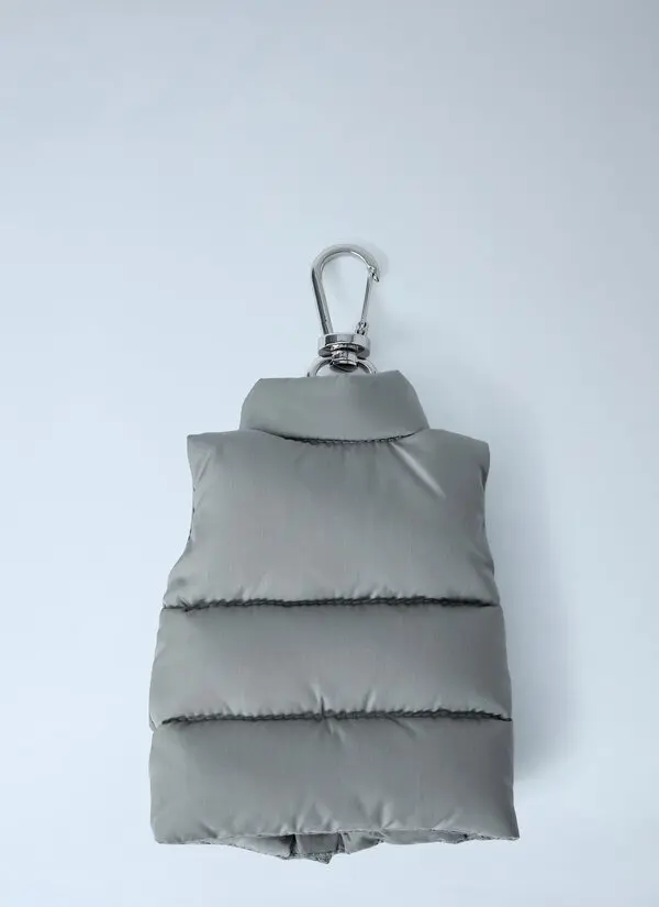 Moncler Quilted Puffer Vest Keyring - Gray