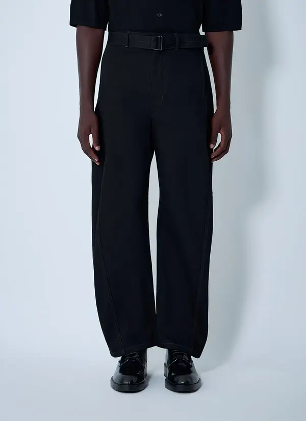 LEMAIRE Twisted Crotch Seam Cotton Pants - Black