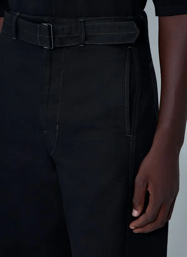 LEMAIRE Twisted Crotch Seam Cotton Pants - Black