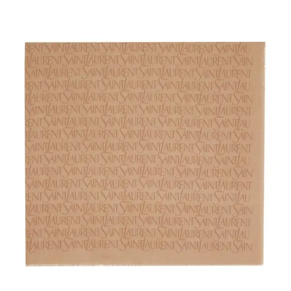 Saint Laurent Large Square Scarf In Modal And Cashmere - Cream