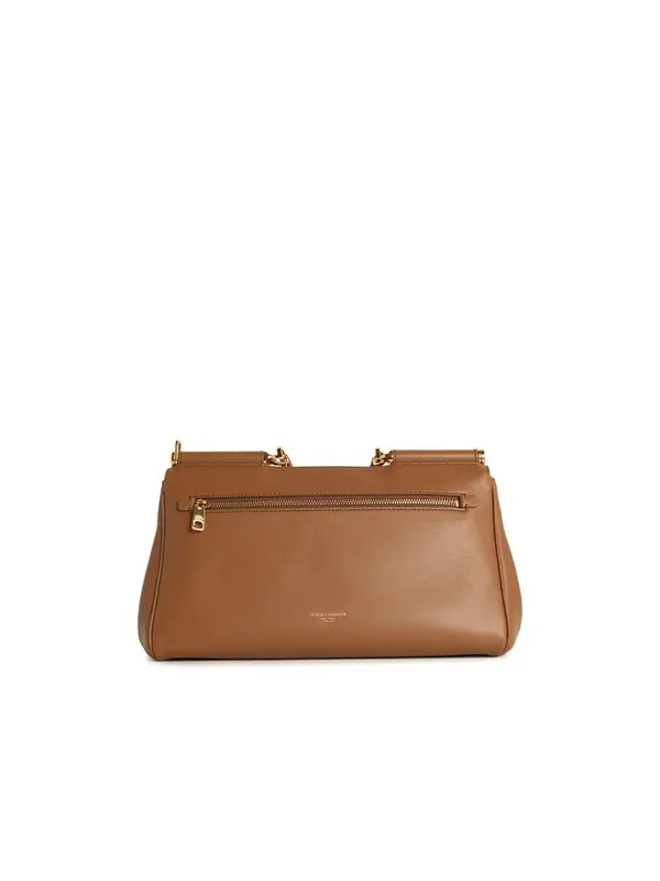 Dolce & Gabbana My Sicily Calf Leather Handbag - Cream