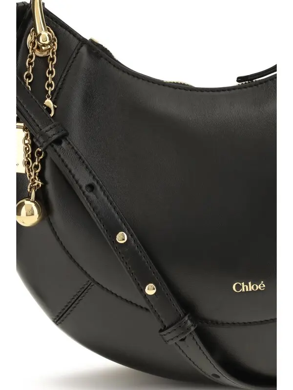 Chloé Marcie Shoulder Bag In Calfskin - Black