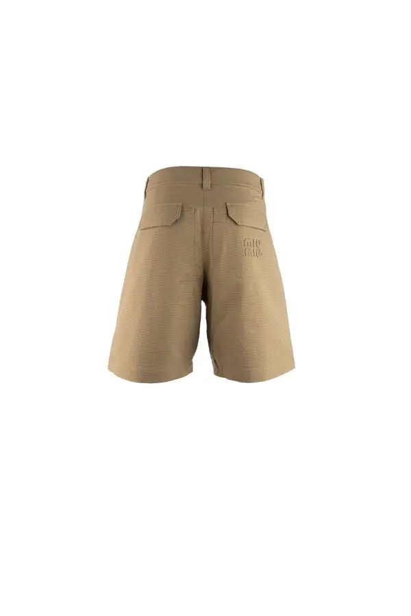 Miu Miu Tailored Cargo Shorts With Monogram Detail