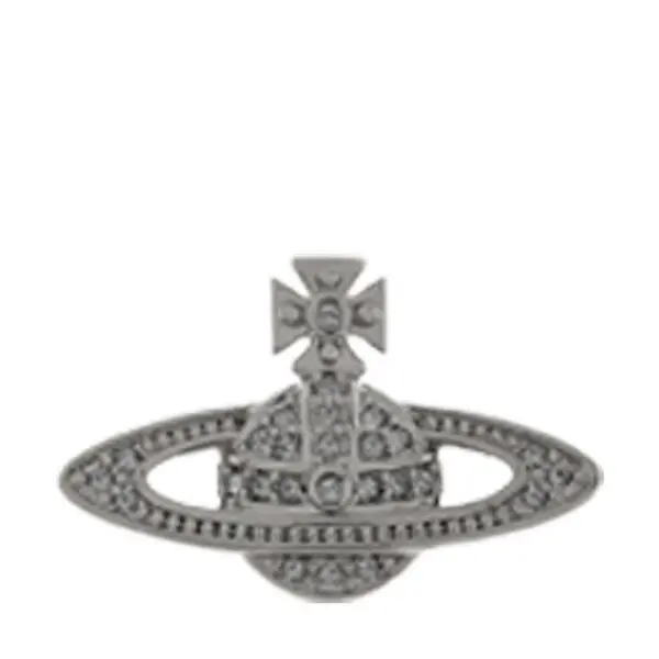 VIVIENNE WESTWOOD Mini Bas Relief Earrings With Crystals - Silver