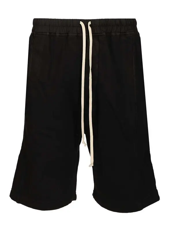 Rick Owens Loose-fit Sweatshirt Shorts With Snap Button Detailing