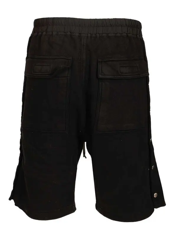 Rick Owens Loose-fit Sweatshirt Shorts With Snap Button Detailing