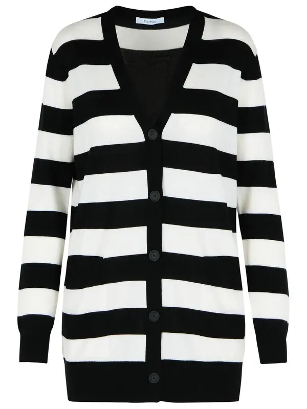 Max Mara Fiemme Two-tone Virgin Wool Cardigan - Multicolor