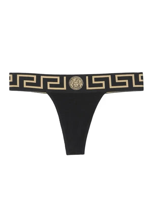 Versace Cotton Thong With Greek Key Pattern