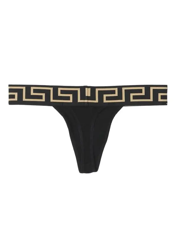 Versace Cotton Thong With Greek Key Pattern