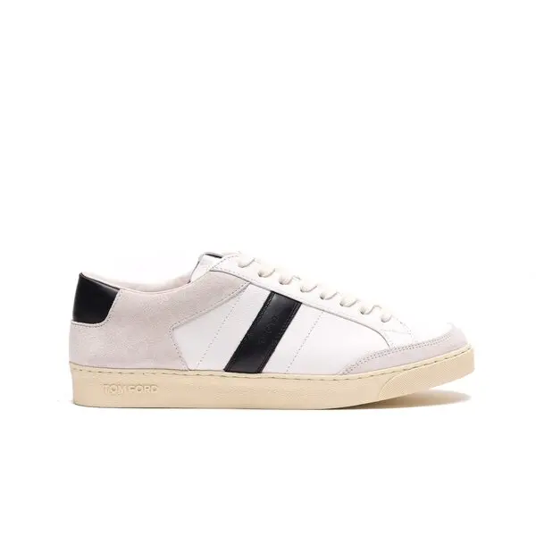 TOM FORD Leather And Suede Low-top Sneakers - White