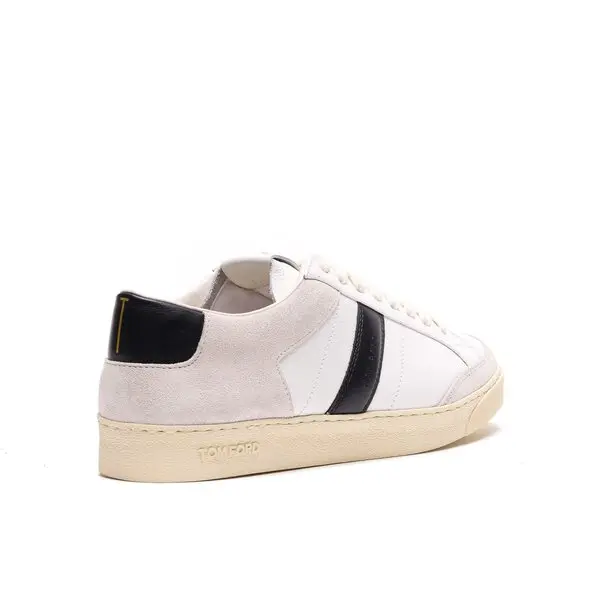 TOM FORD Leather And Suede Low-top Sneakers - White