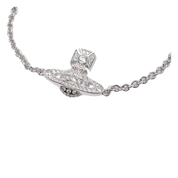 VIVIENNE WESTWOOD Carmela Bas Relief Bracelet With Crystals - Silver