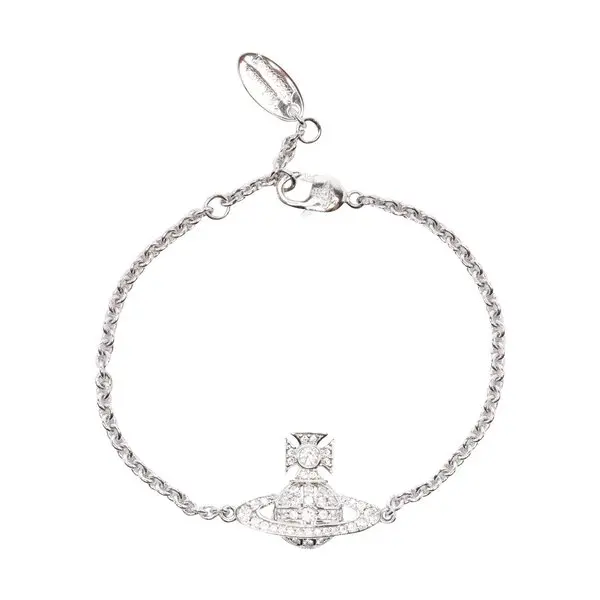 VIVIENNE WESTWOOD Carmela Bas Relief Bracelet With Crystals - Silver
