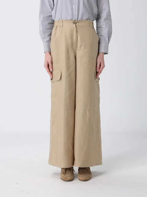 Max Mara Linen Cargo Pants - Cream