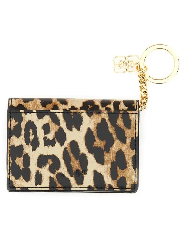 GANNI Bou Card Holder With Animal Motif - Multicolor