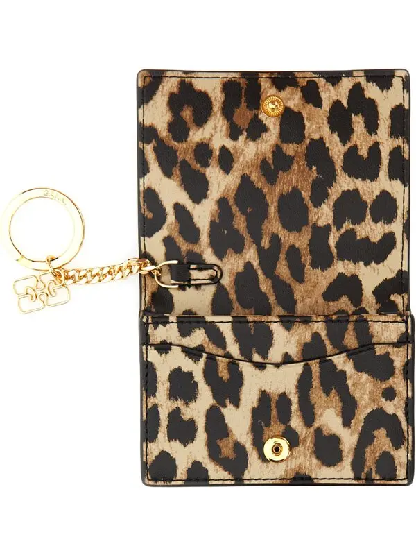 GANNI Bou Card Holder With Animal Motif - Multicolor