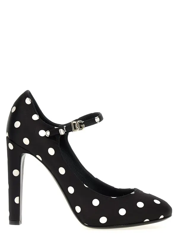 Dolce & Gabbana Mary Jane Sharon Polka Dot Satin Pumps
