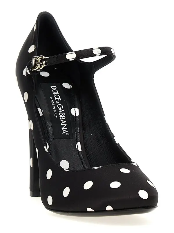 Dolce & Gabbana Mary Jane Sharon Polka Dot Satin Pumps