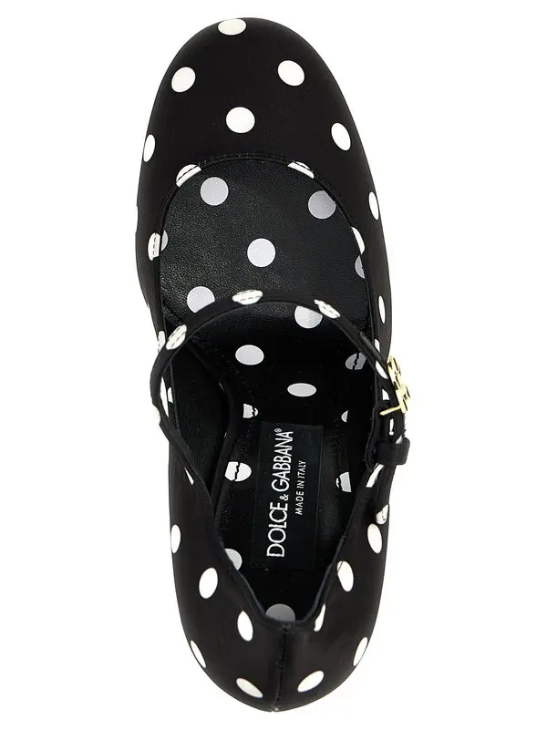 Dolce & Gabbana Mary Jane Sharon Polka Dot Satin Pumps