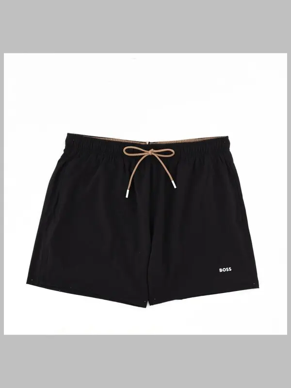 BOSS Swim Shorts With Logo Detail - Black