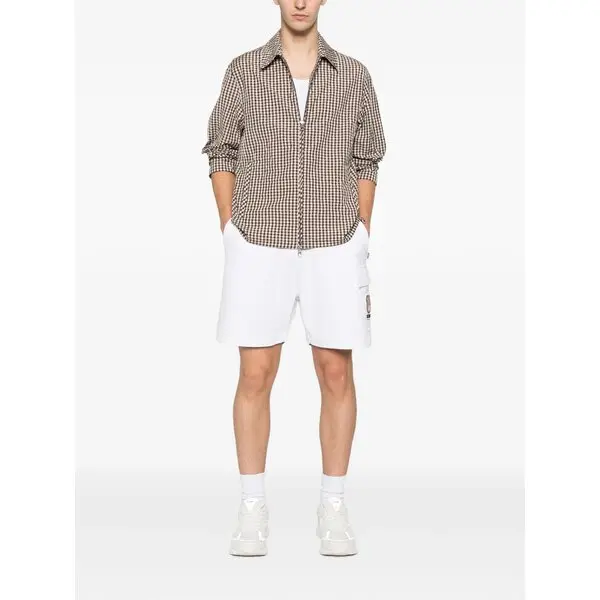 Moschino Cotton Blend Logo Print Cargo Shorts