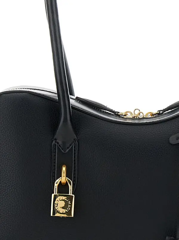 Stella McCartney Ryder Logo Padlock Top Handle Handbag - Black