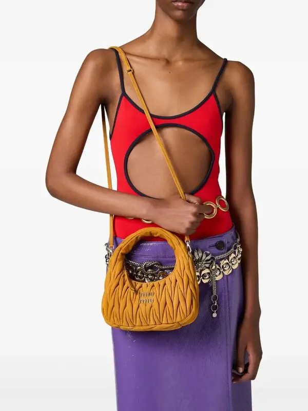 Miu Miu Small Wander Matelassé Suede Bag - Multicolor