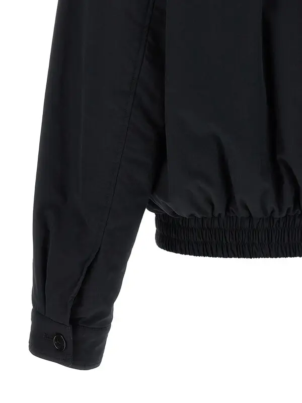 Saint Laurent Cassandre Embroidered Cotton Silk Jacket - Black