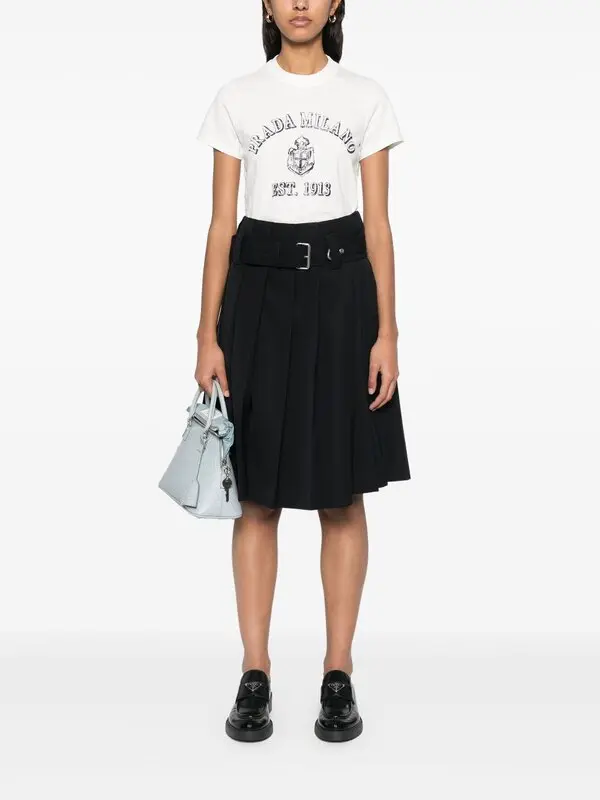 Prada Logo Print Jersey T-shirt - White