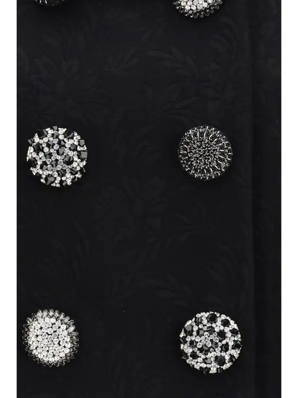 Dries Van Noten Cropped Jacket With Jewel Buttons - Black