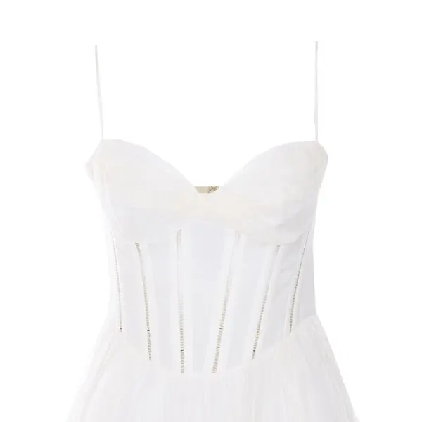 Zimmermann Luna Corset Midi Dress - White