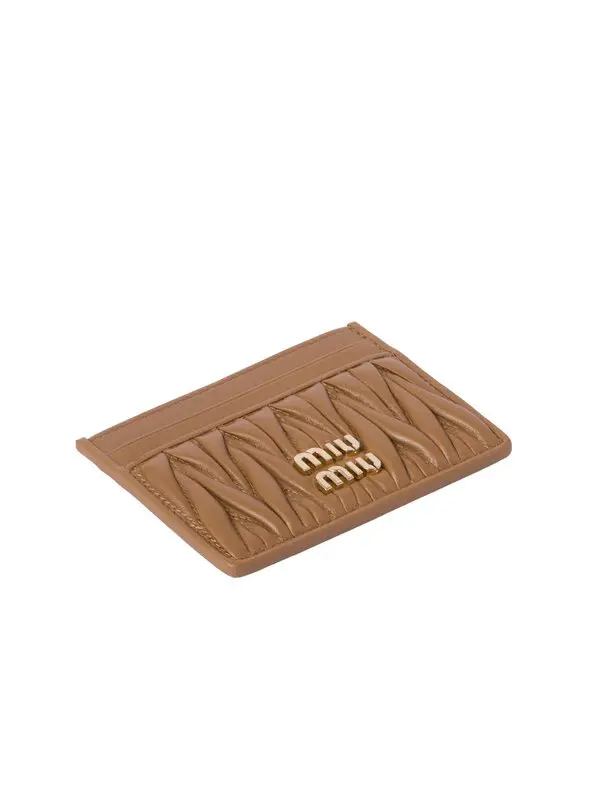 Miu Miu Matelassé Nappa Leather Card Holder - Multicolor