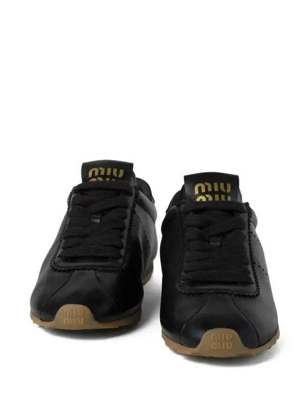 Miu Miu Lamb Skin Sneakers - Black