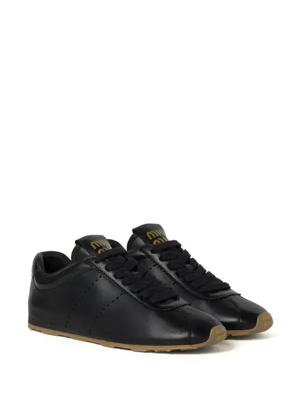 Miu Miu Lamb Skin Sneakers - Black