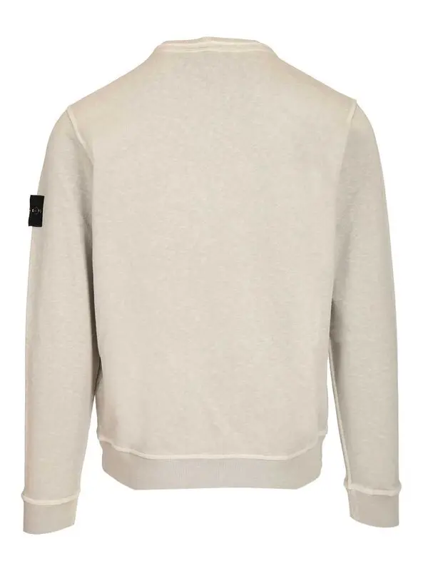 Stone Island Malfilé Cotton Crewneck Sweatshirt With 'old' Treatment - Gray