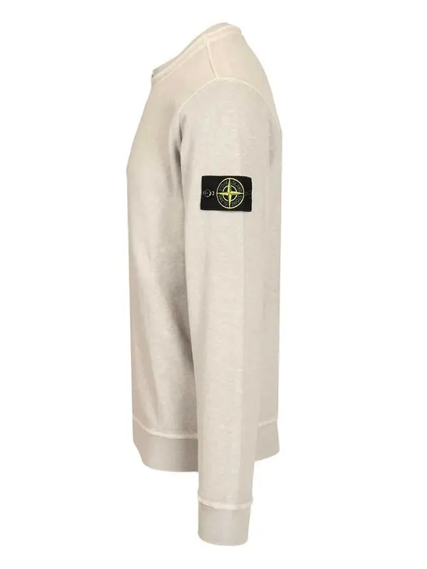 Stone Island Malfilé Cotton Crewneck Sweatshirt With 'old' Treatment - Gray