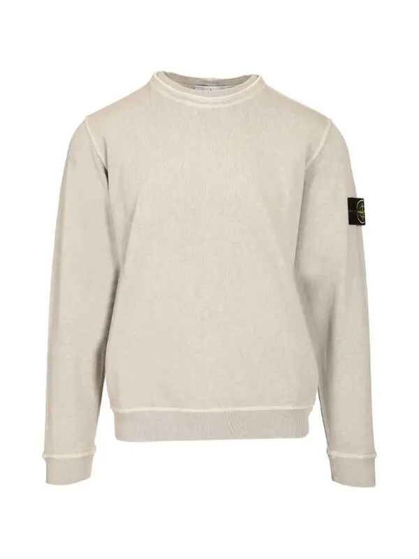 Stone Island Malfilé Cotton Crewneck Sweatshirt With 'old' Treatment - Gray
