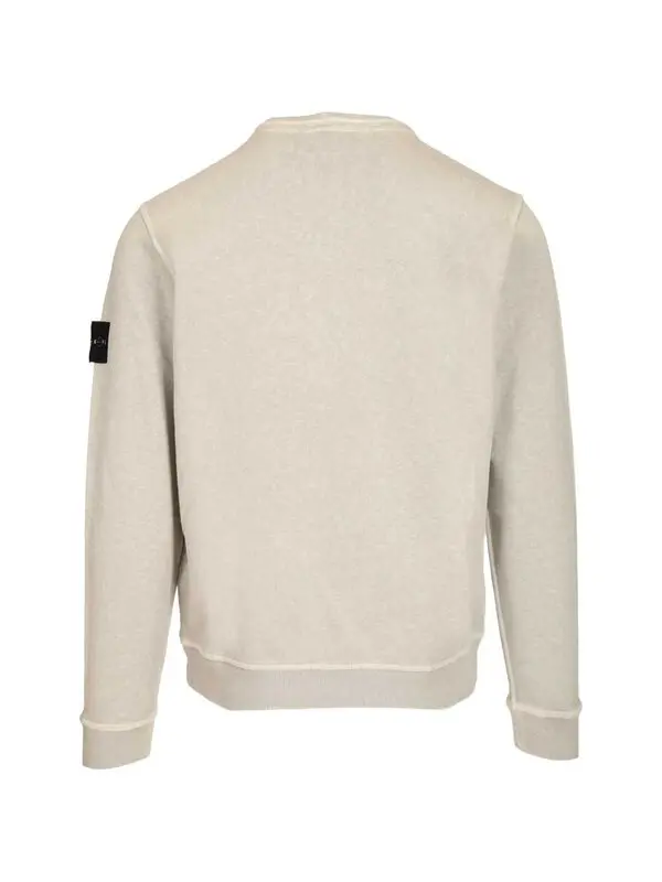 Stone Island Malfilé Cotton Crewneck Sweatshirt With 'old' Treatment - Gray
