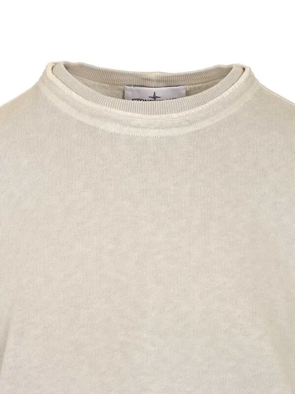 Stone Island Malfilé Cotton Crewneck Sweatshirt With 'old' Treatment - Gray