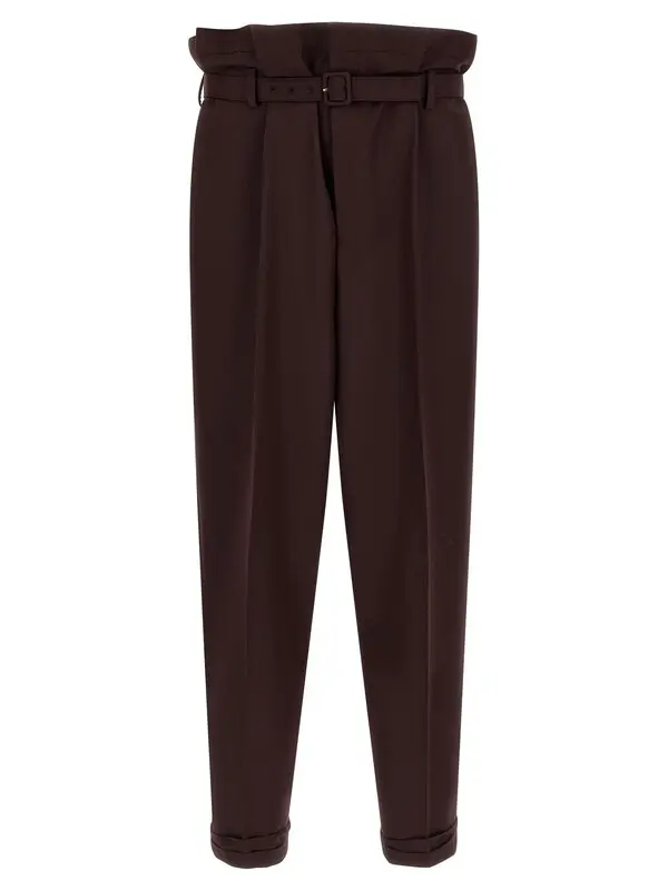Saint Laurent Wool And Mohair Blend Paper-bag Waist Trousers