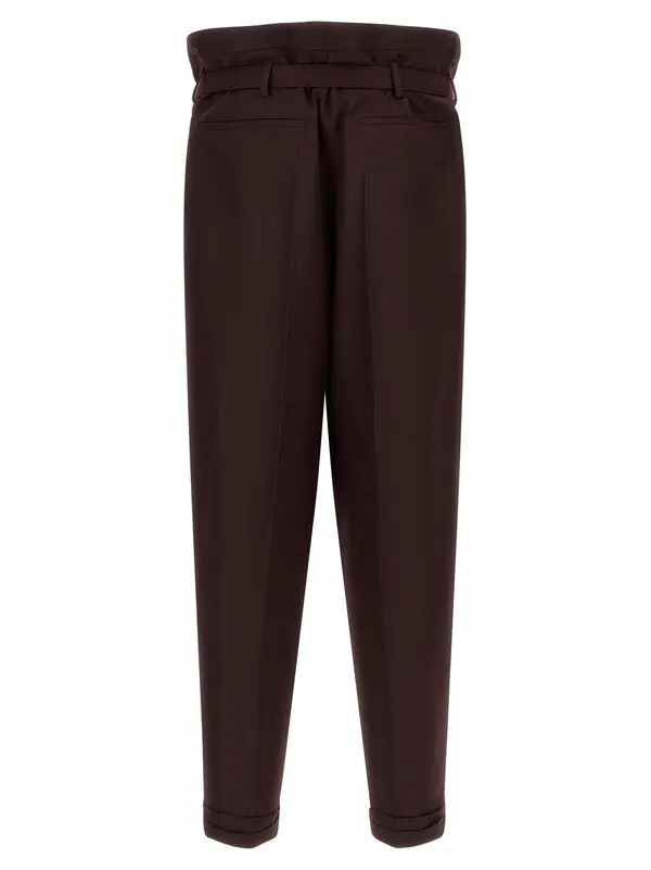 Saint Laurent Wool And Mohair Blend Paper-bag Waist Trousers