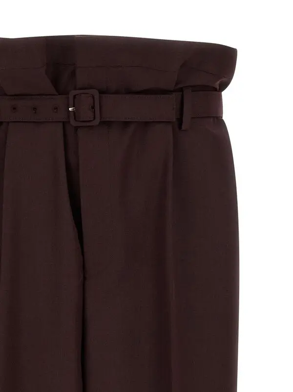 Saint Laurent Wool And Mohair Blend Paper-bag Waist Trousers