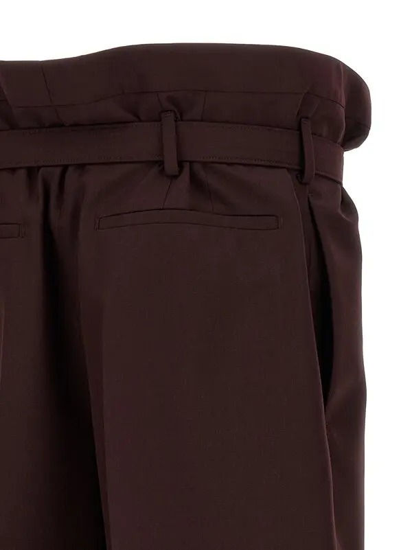 Saint Laurent Wool And Mohair Blend Paper-bag Waist Trousers