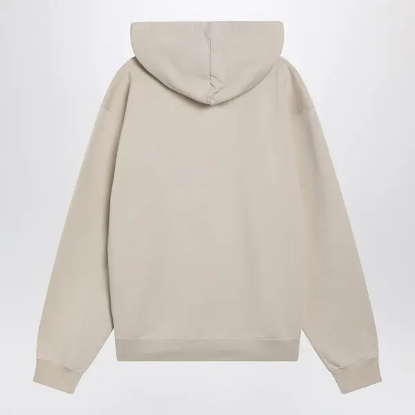 Jacquemus Beige Cotton Fleece Hoodie With Grosgrain Logo Detail