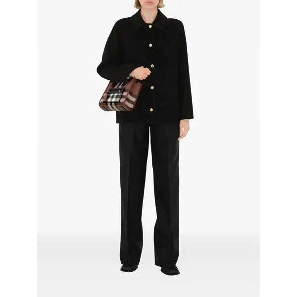 Burberry Check Canvas And Leather Tote Bag - Brown